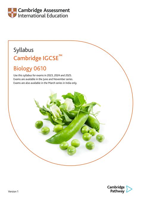 Igcse Biology 0610 Syllabus For The Year 2023 2025 Pdf