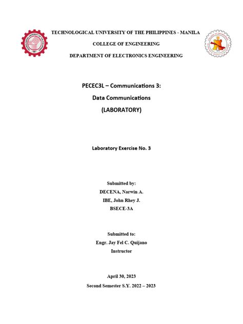 Laboratory Exercise No 3 Rev01 Pdf Network Switch Command Line