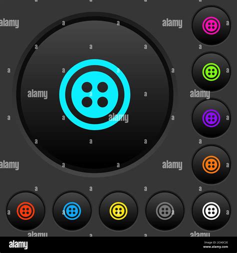 Dress Button With 4 Holes Dark Push Buttons With Vivid Color Icons On