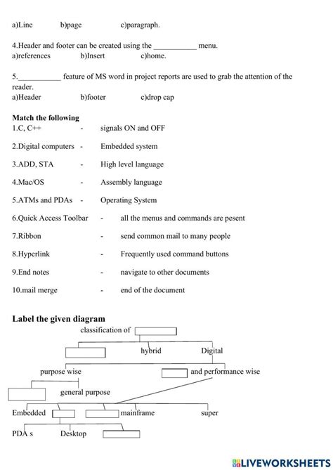 Computer Parts And Device Worksheet Artofit