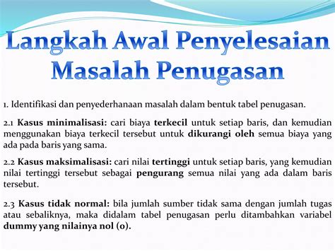 Penyelesaian Masalah Penugasan Dengan Metode Hungarian Pptx