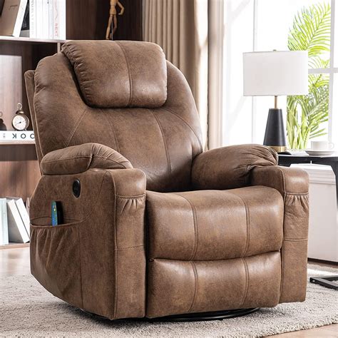 Meetwarm Swivel Rocker Massage Recliner Chair With Heat Ergonomic