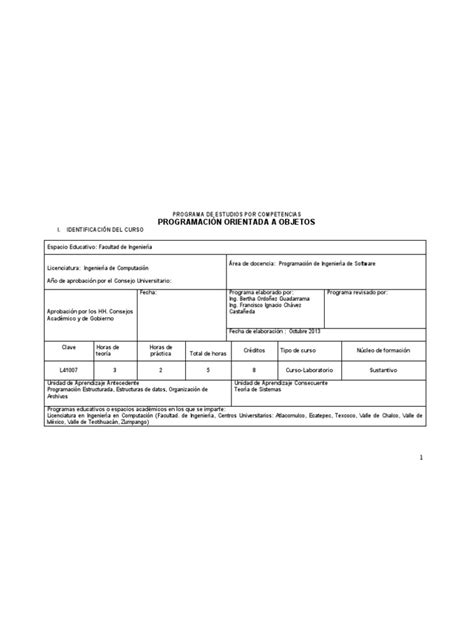 Programacion Orientada A Objetos Pdf Objeto Informática Programación Orientada A Objetos