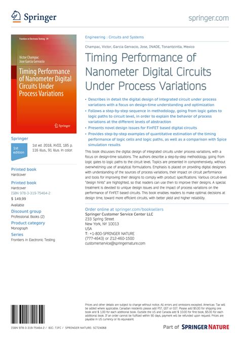 pdf timing performance of nanometer digital circuits under process