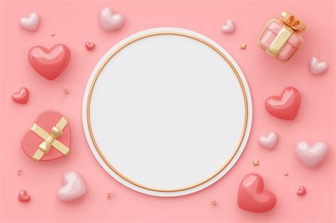 발렌타인 데이 대 한 3d 빈 배너 배경 무료 Psd 파일