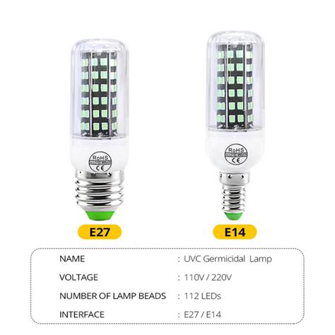 Uv Germicidal Led Lamp Ultraviolet Uvc Light Corn Grandado