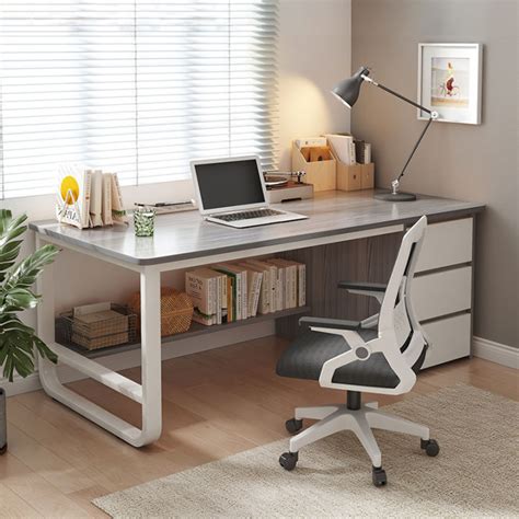 QUANU 140CM Computer Table With Drawer Multifunction Computer Study DeskDrawer Home Office Desk