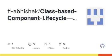Github Ti Abhishek Class Based Component Lifecycle First Class Based Component Working With