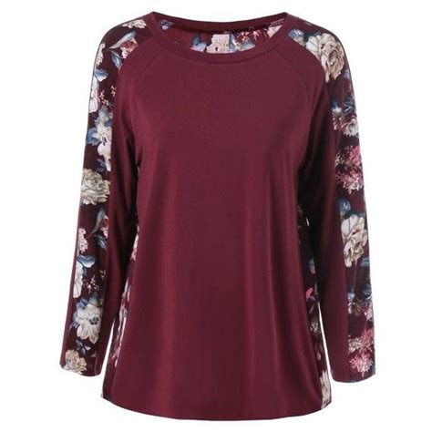 Raglan Sleeve Floral T Shirt 11 Liked On Polyvore Featuring Tops T