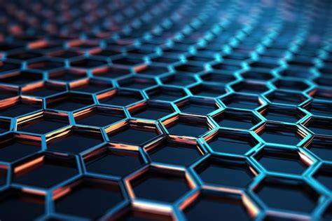 Premium Ai Image Hexagonal Nanostructure Background Illustrating Technological Advancements