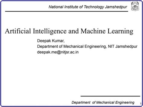 Machine Learning Lecture Number One Ppt