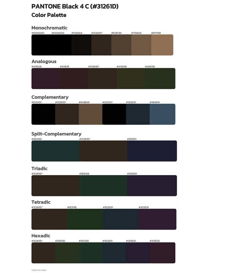 Pantone Black 4 C Color Palettes