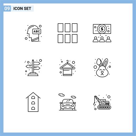 Set Of 9 Commercial Outlines Pack For Apparel Clothes Layout Directions