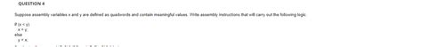 Solved Question 4 Suppose Assembly Variables X And Y Are