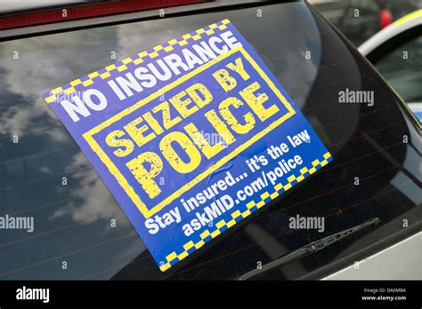 A Sticker On A Car In The Uk Seized By The Police For Being Uninsured