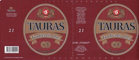 Tauras Tradicinis Alus 2l Vilniaus Tauras Beer Label Collector España