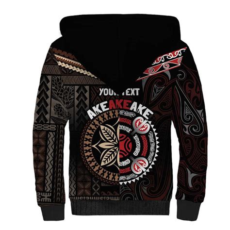 Aotearoa And Samoa Together For Te Tiriti Sherpa Hoodie Kowhaiwhai Mix