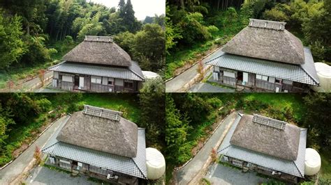 鸟瞰乡间的传统老式日本式草屋视频素材下载编号8986966光厂vj师网