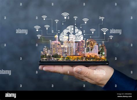 Smart City And Internet Of Things Iot On Smartphone In Hand Object