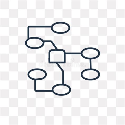 Outline Nodes Vector Icon Isolated Black Simple Line Element