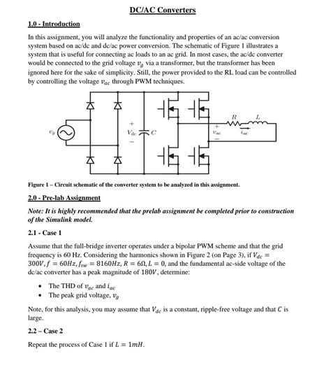Solved DC AC Converters 1 0 Introduction In This Chegg Com