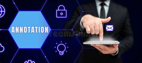 Hand Writing Sign Annotation Business Showcase Note Added By Way Of Comment Or Explanation