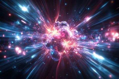 Stunning Visual Representation Of Atomic Energy In A Vibrant Abstract Format Stock Illustration