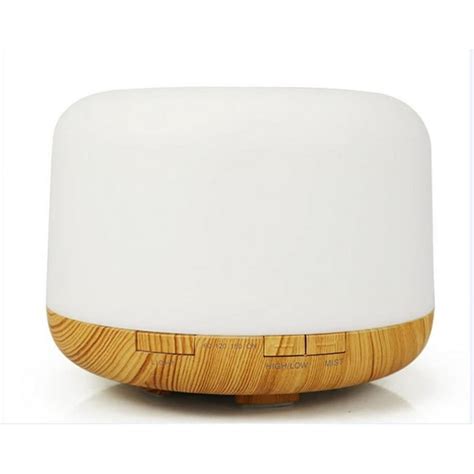 Dengmore 500ml Wood Grain Essential Oil Diffuser With Remote Control Home Bread Shape Colorful