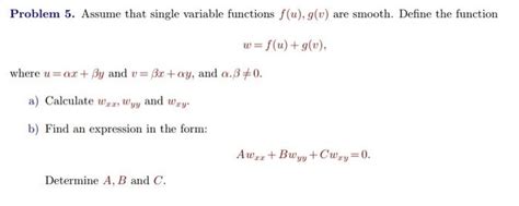 Solved Problem 5 Assume That Single Variable Functions