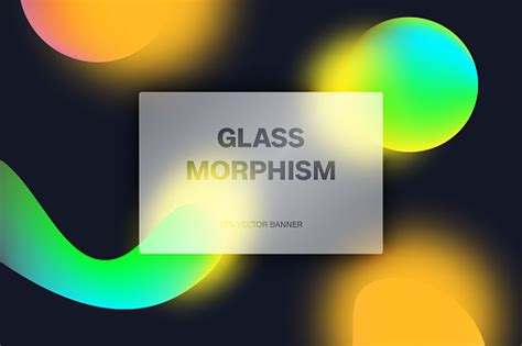 유리 모피즘 카드 템플릿 흐림 효과가있는 투명한 플라스틱의 플라스틱 직사각형 액체 모양 형태 추상 예술 스톡 일러스트레이션 0명에 대한 스톡 벡터 아트 및 기타 이미지