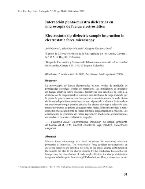 Pdf Electrostatic Tip Dielectric Sample Interaction In Electrostatic Force Microscopy