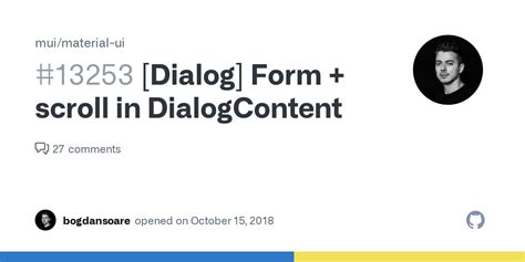 Dialog Form Scroll In Dialogcontent · Issue 13253 · Muimaterial Ui · Github