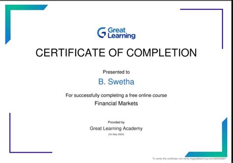 Swetha Babu On Linkedin Financialmarket Greatlearning Financeskills