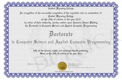 Doctorate In Computer Science And Applied Computer Programming