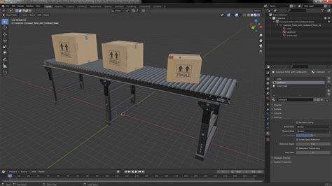 Conveyor Roller With Cardboard Boxes 3d Model 59 3ds Blend C4d Fbx Max Ma Lxo Obj