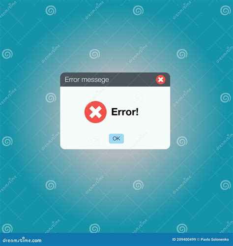 Error Message Computer Window Alert Popup Stock Vector Illustration
