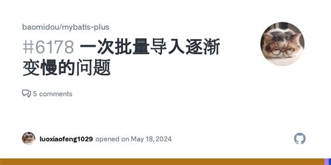 一次批量导入逐渐变慢的问题 · Issue 6178 · Baomidoumybatis Plus · Github
