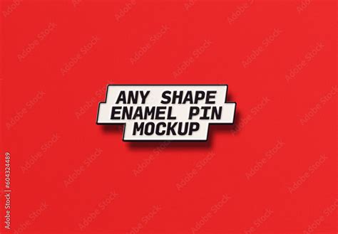 Enamel Pin Mockup Template Card Logo Soft Apparel Clothes Stock
