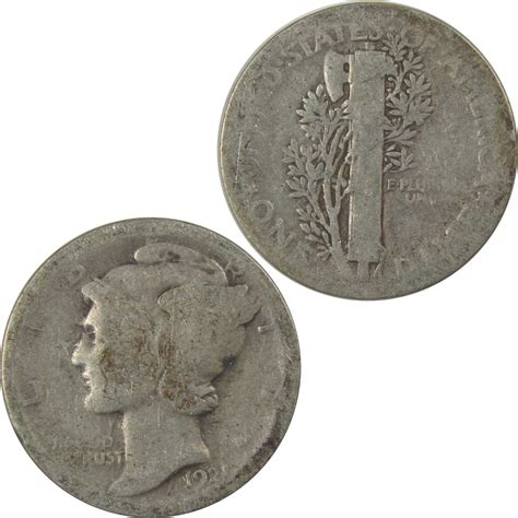 1921 Mercury Dime G Good Silver 10c Coin Skui22423
