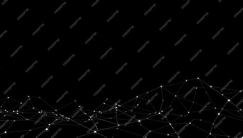 Premium Photo Abstract Network Of Glowing White Dots Connected By Thin Lines On A Black Background