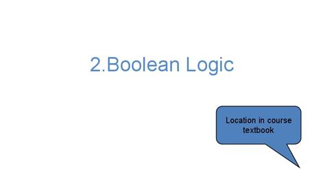 Ict Boolean Logic2nd Lecture Slides