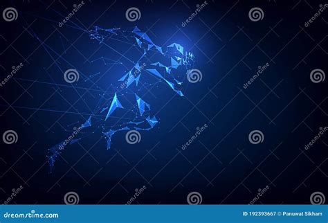 Running Mannetwork Connection Turned Into Vector Illustration 107872100