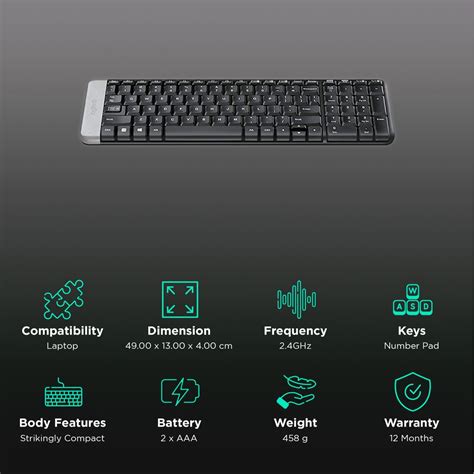 Buy Logitech K230 2 4ghz Wireless Keyboard With Number Pad 128 Bits Aes Encryption Black