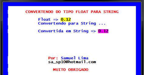 Samuel Lima Programador C C Java Convertendo Do Tipo Float Para String