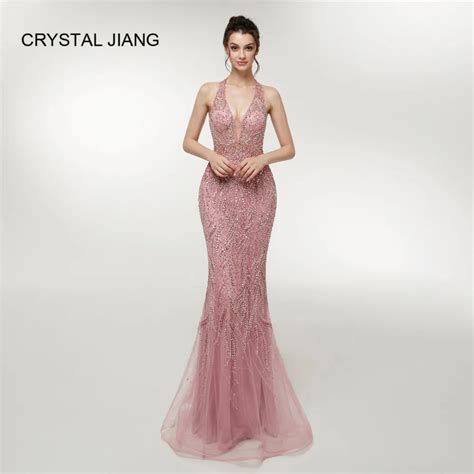 Роскошное сексуальное платье с V образным вырезом на шее с крупным бисером без рукавов пыльное