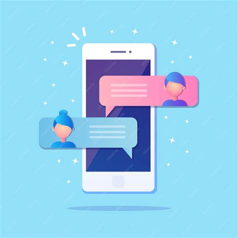 Premium Vector New Chat Messages Notification On Mobile Phone