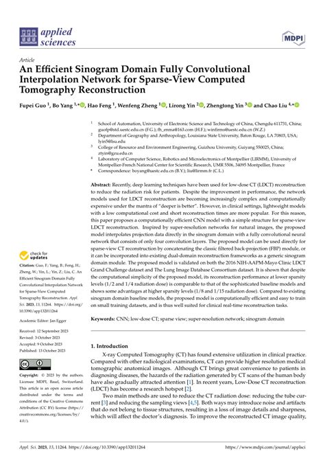 Pdf An Efficient Sinogram Domain Fully Convolutional Interpolation