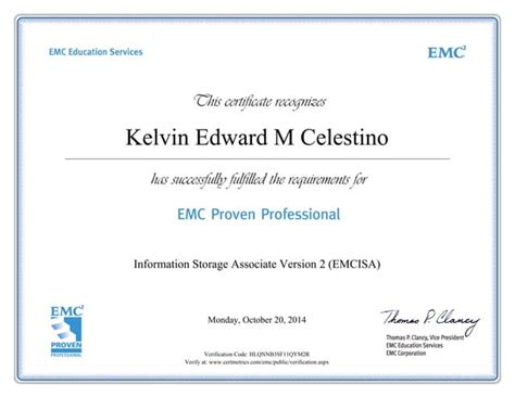 Information Storage Associate Version 2 Emcisa Certificate Ppt