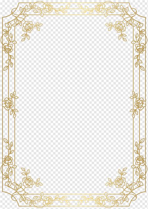 노란색 꽃 프레임 그림 골드 레드 데코 테두리 프레임 클립 아트 사각형 테두리 프레임 Png Pngwing