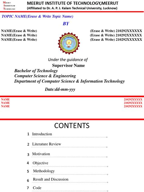Mit Meerut Btech Ppt Format Pdf